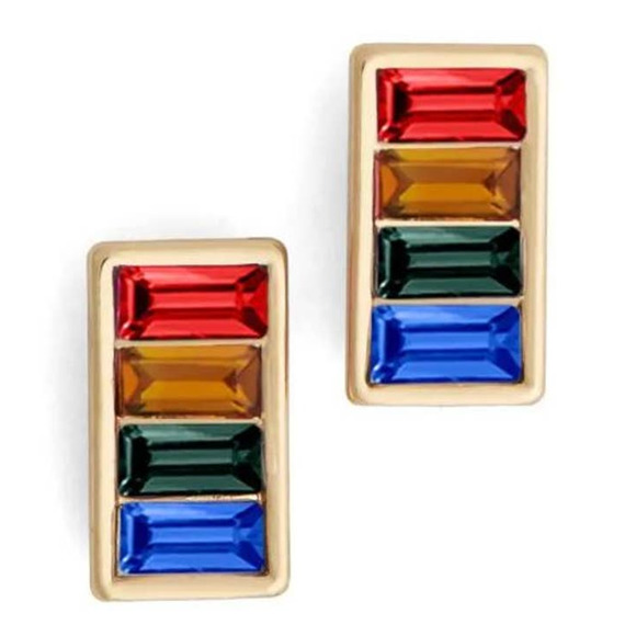Whispers | Jewelry | Rainbow Red Yellow Green Blue Crystal Rectangle ...